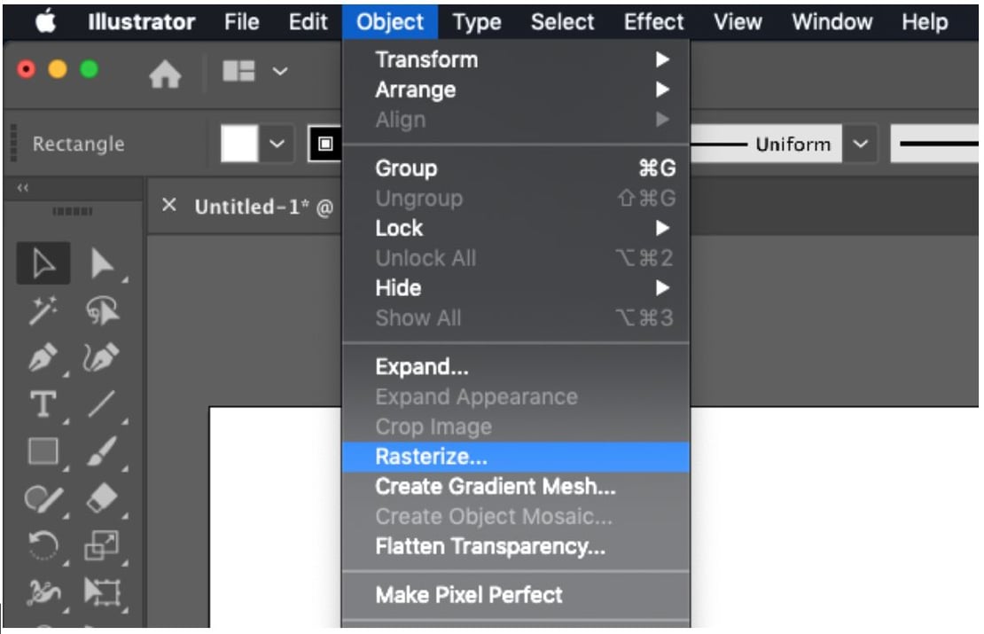 Rasterize Objects (Convert Vector Design to Bitmap)